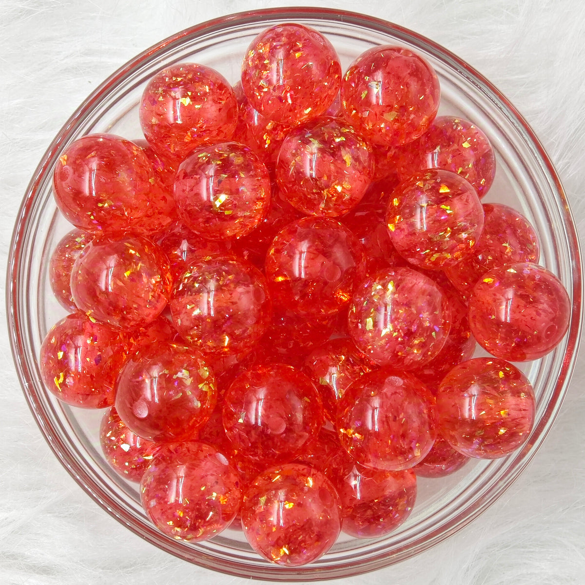 16mm, Glitter Round Red Acrylic Beads – Happy diy hunting