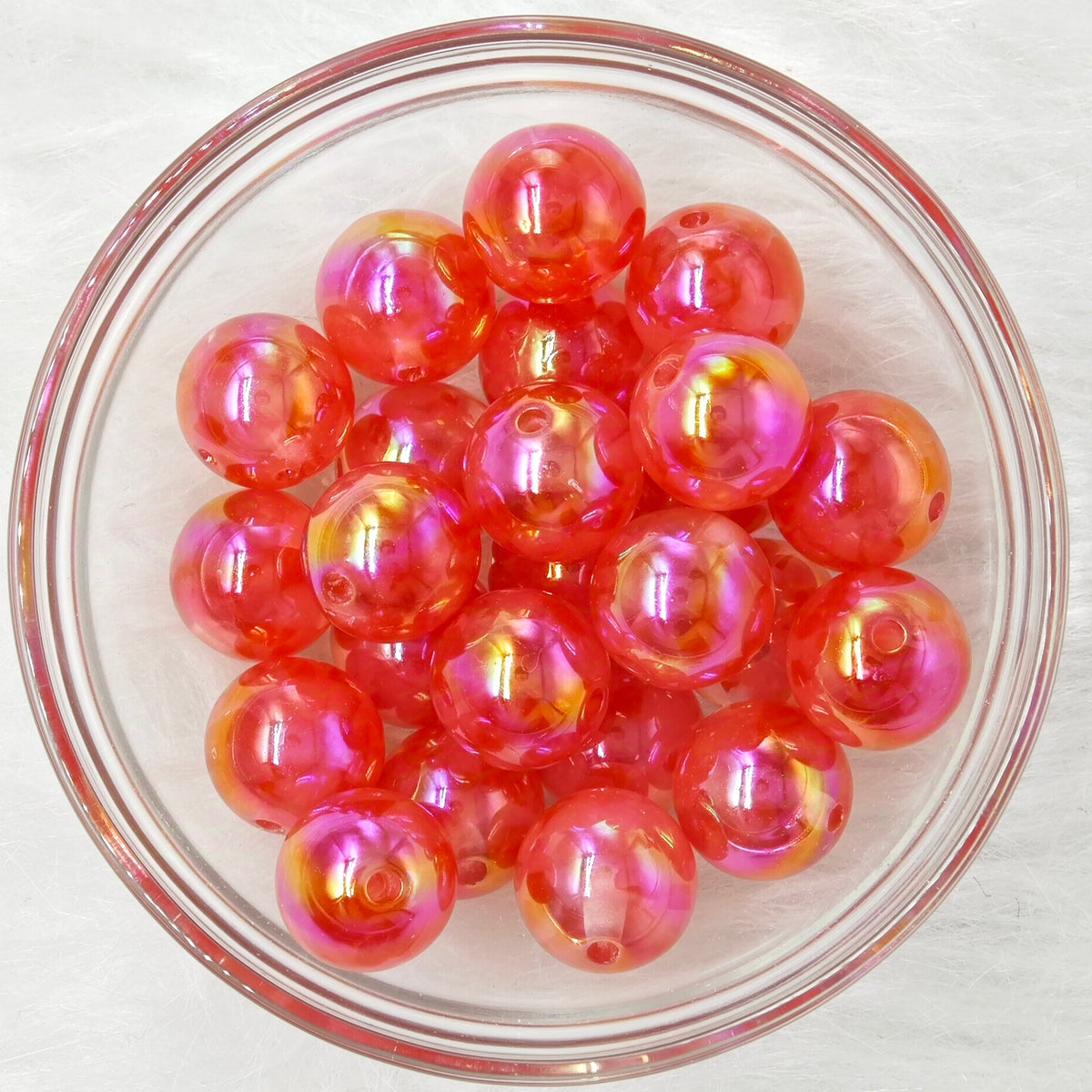 16mm, UV Coated Shiny Round Red Acrylic Beads – Focal Bead Shop