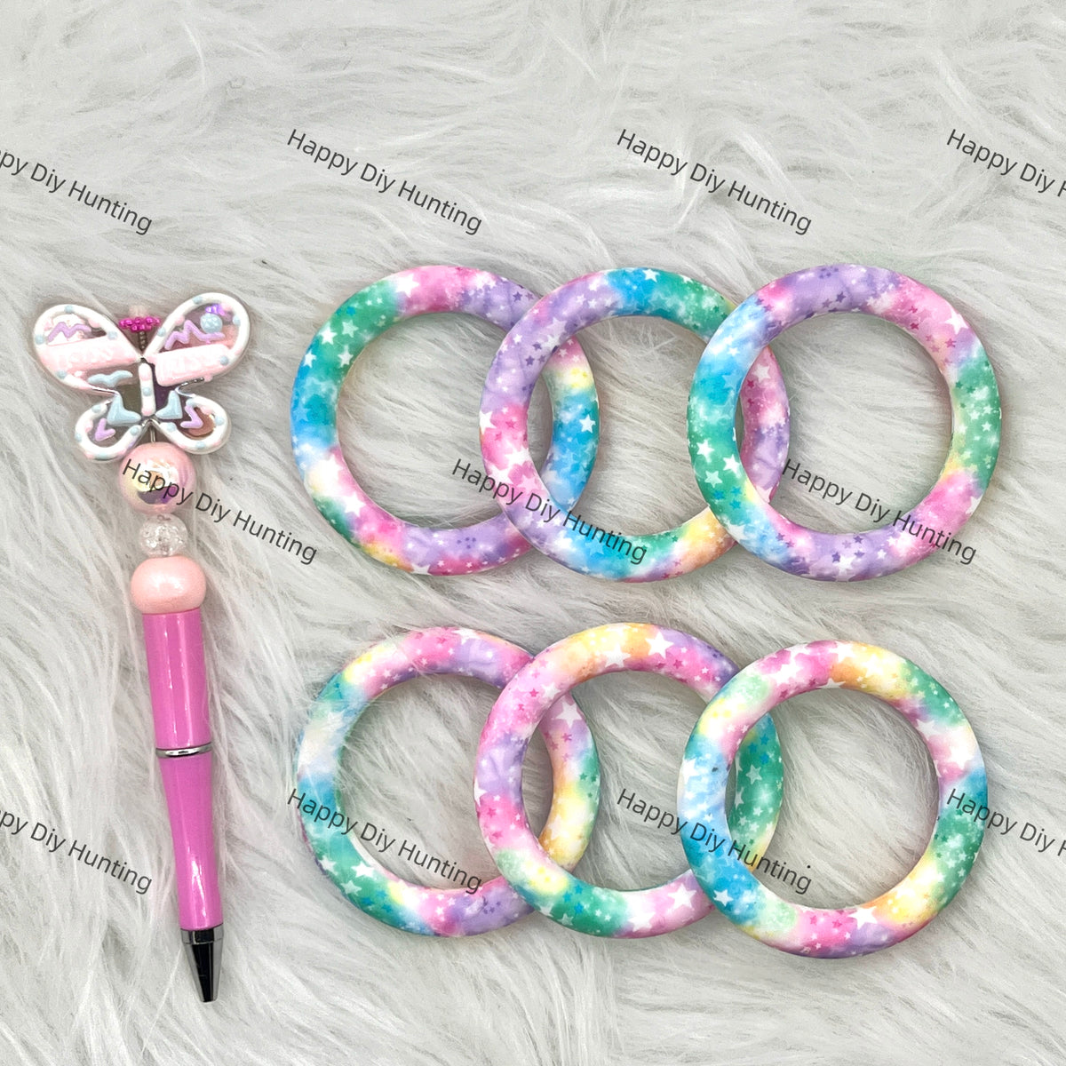 Colourful Beadable Silicone Ring Car Hanger Charm Loop – Happy diy hunting