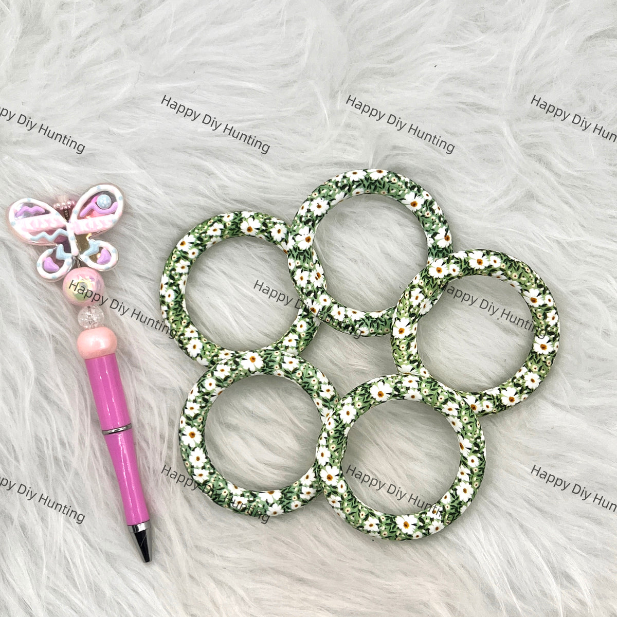 Green Beadable Silicone Ring Car Hanger Charm Loop – Happy diy hunting