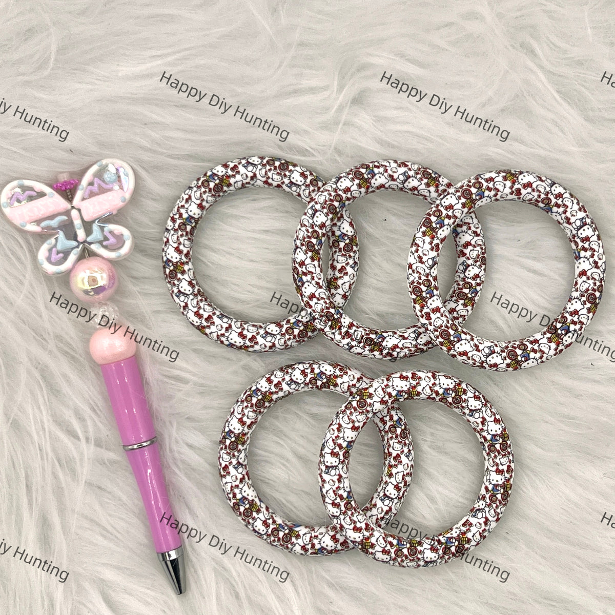 HelloKitty Beadable Silicone Ring Car Hanger Charm Loop – Happy diy hunting