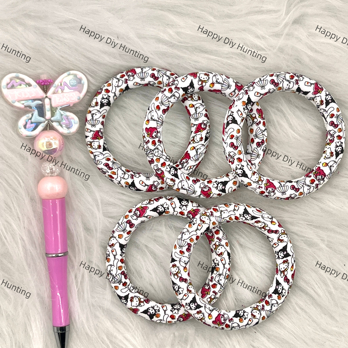 Kitty Cat Beadable Silicone Ring Car Hanger Charm Loop – Happy diy hunting