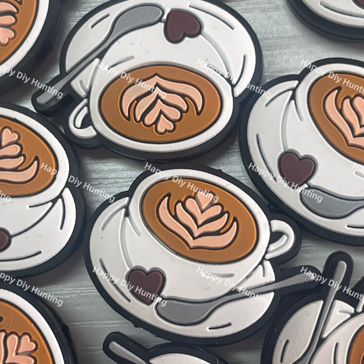 Artisanal Latte Coffee Cup Silicone Focal Beads wholesale, Coffee Sili ...