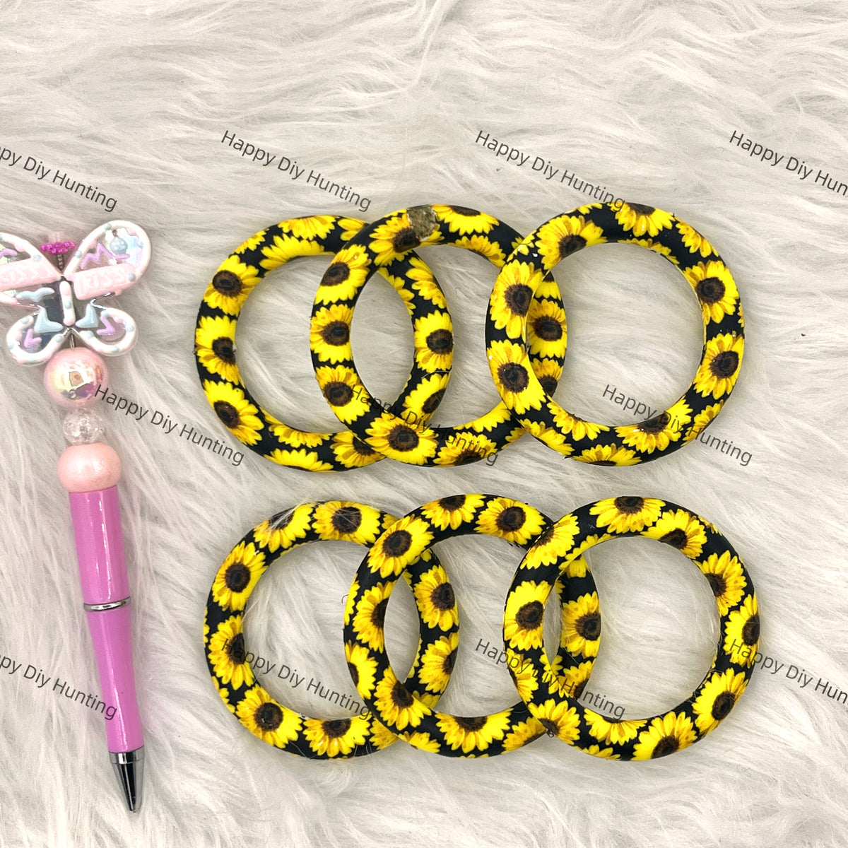 Sunflower Beadable Silicone Ring Car Hanger Charm Loop – Happy diy hunting