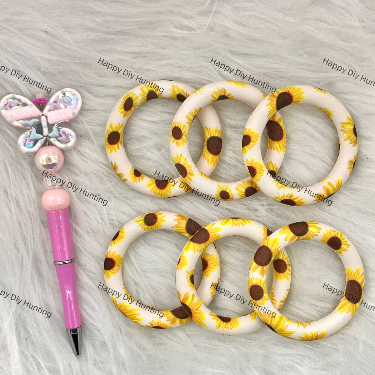 Yellow Beadable Silicone Ring Car Hanger Charm Loop – Happy diy hunting